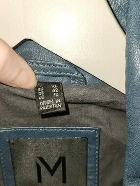 Mauritius | Jackets & Coats | Mauritius Womens Navy Leather Moto Jacket ...
